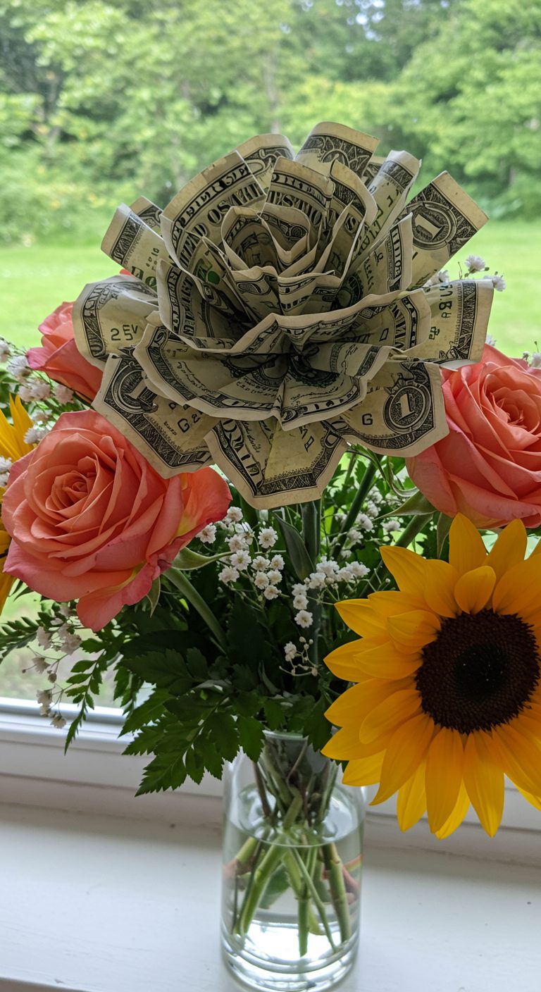 20 DIY Money Flowers Dollar Bills