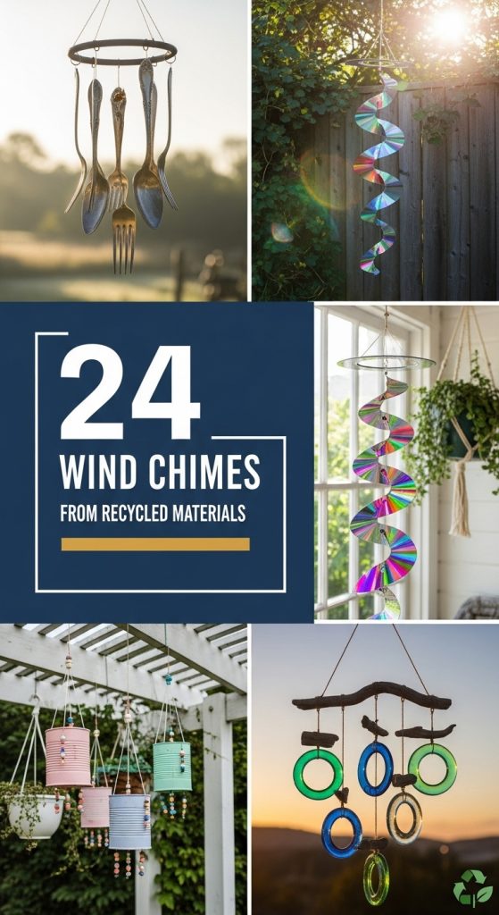24 DIY Wind Chimes from Recycled Materials