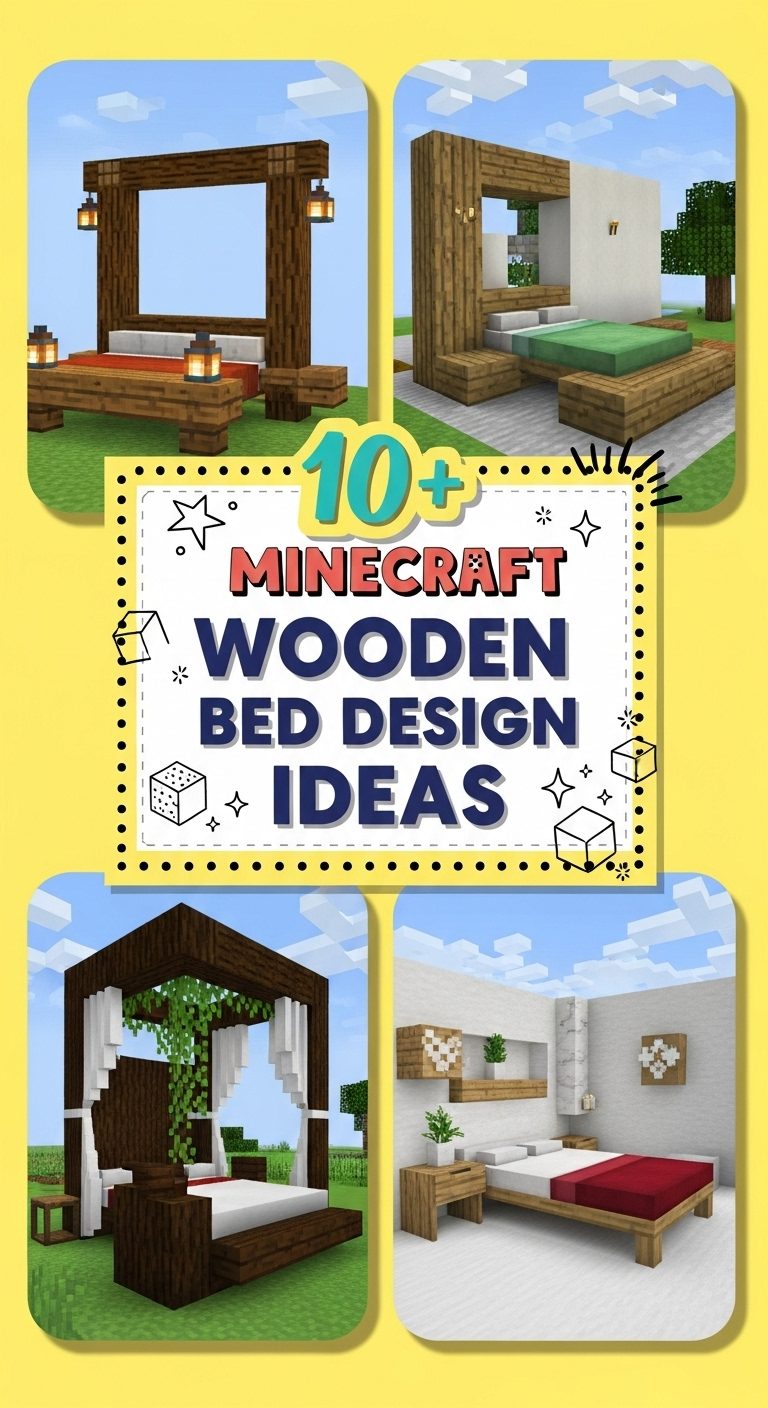 15 Minecraft Wooden Bed Design Ideas