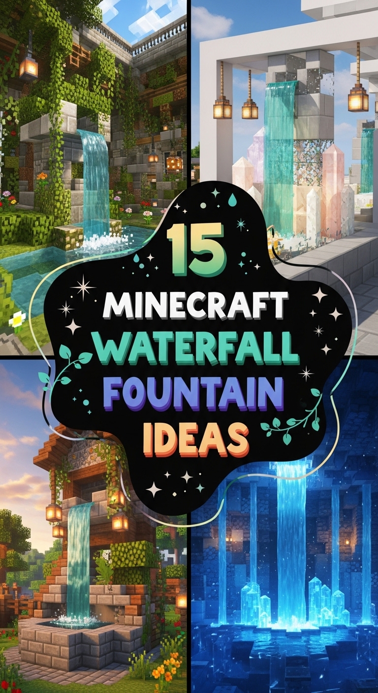 15 Stunning Minecraft Waterfall Fountain Ideas